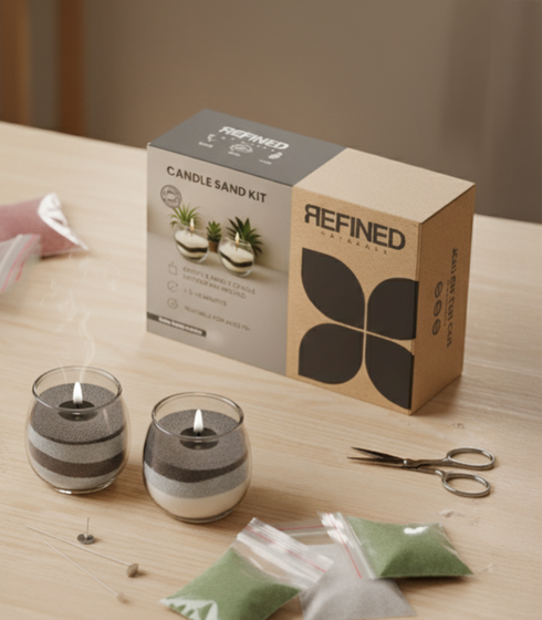 Candle Sand Kit | DIY No-Melt Candle Making Kit | Refined Naturals