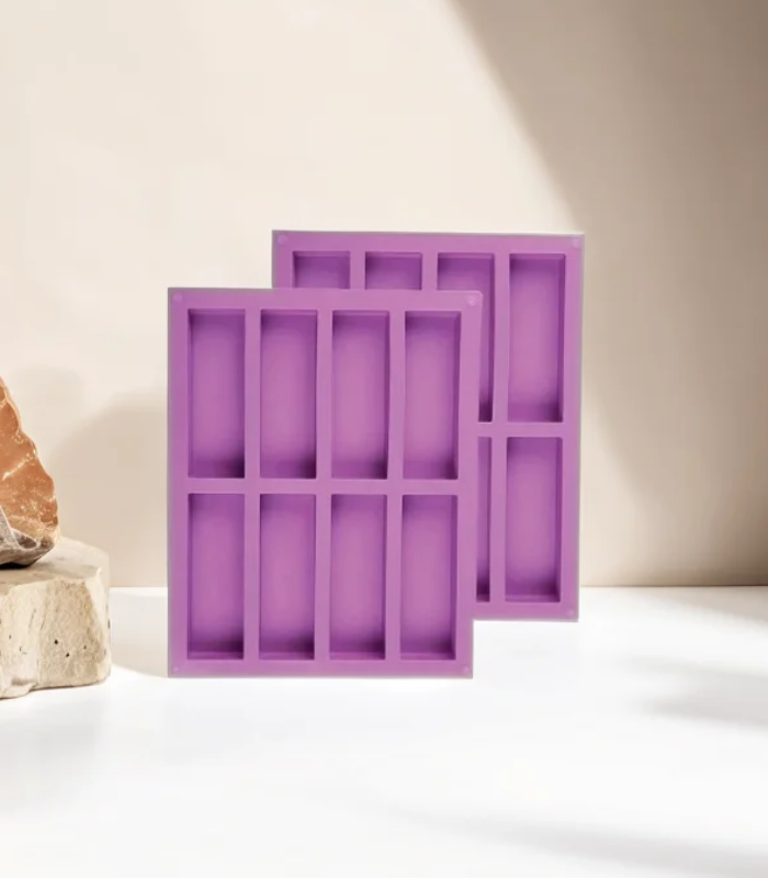 Rectangular Long Silicone Soap Mould (8-in-1) – Refined Naturals